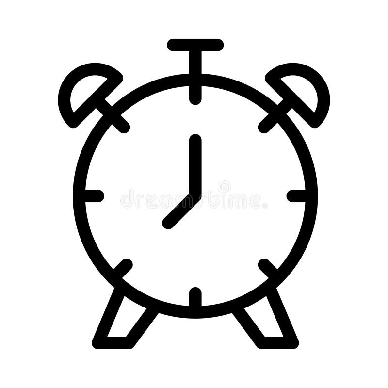 Clock Vector Thin Line Icon Stock Illustration - Illustration of time ...