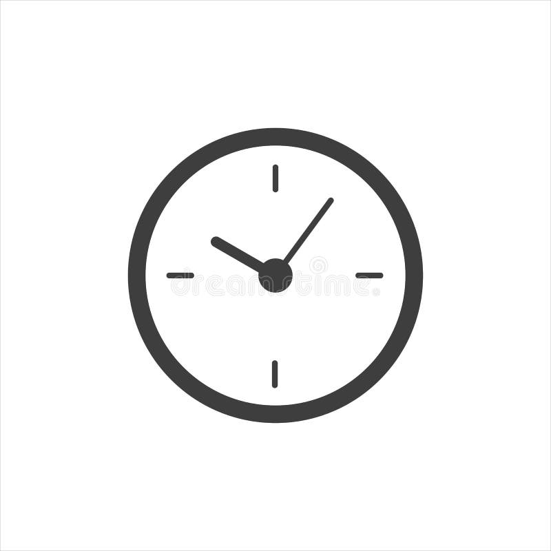 Clock Icon on a White Background, Vector Illustration Stock ...