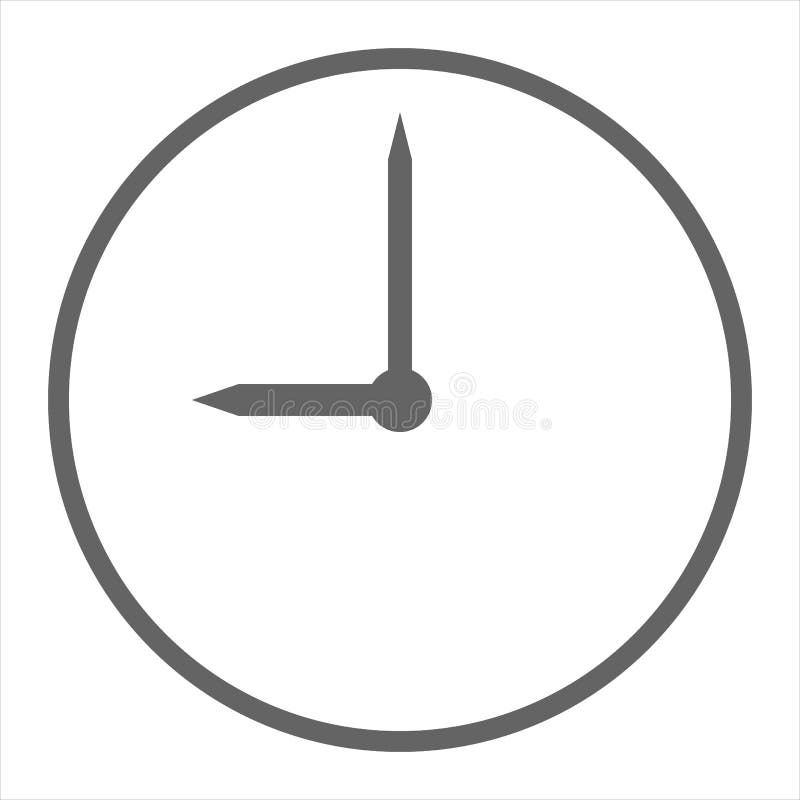 Clock icon on white. stock illustration. Illustration of background ...