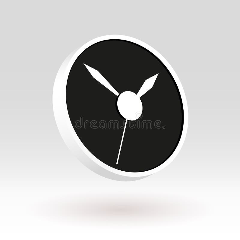 Clock Icon in White Color with Arrows Realistic Stock Vector ...