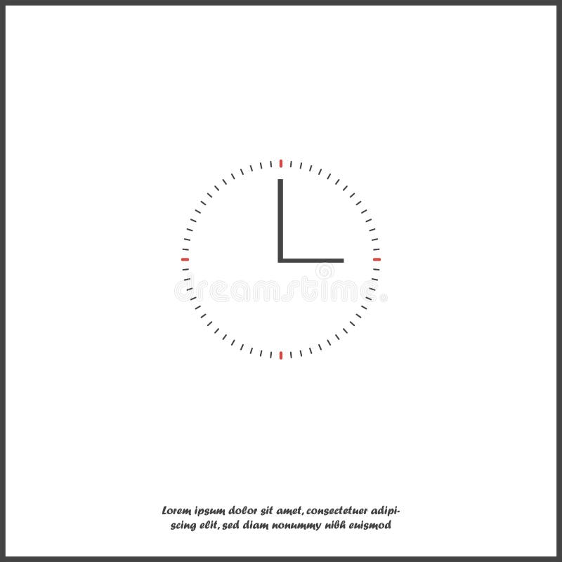 Clock Icon on White Isolated Background Stock Vector - Illustration of ...