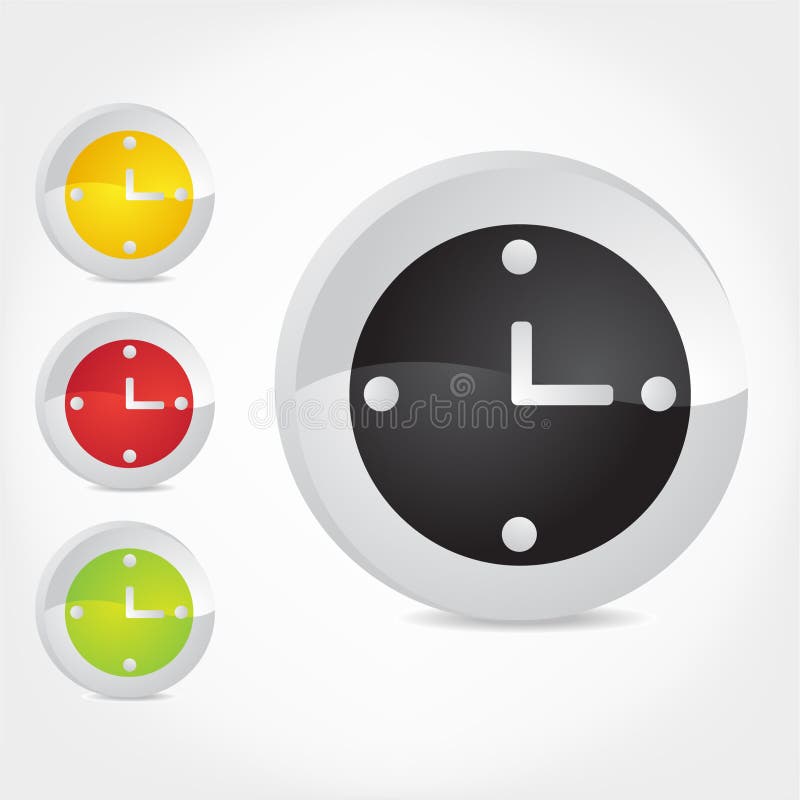 Set of Clock Icons in Cute Doodle Design Stock Vector - Illustration of ...