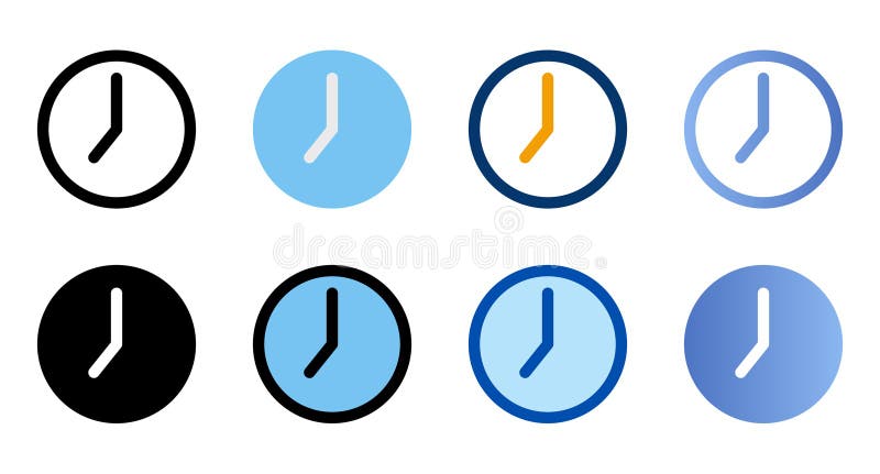 Clock Icons in Different Style. Clock Icons. Different Style Icons Set ...