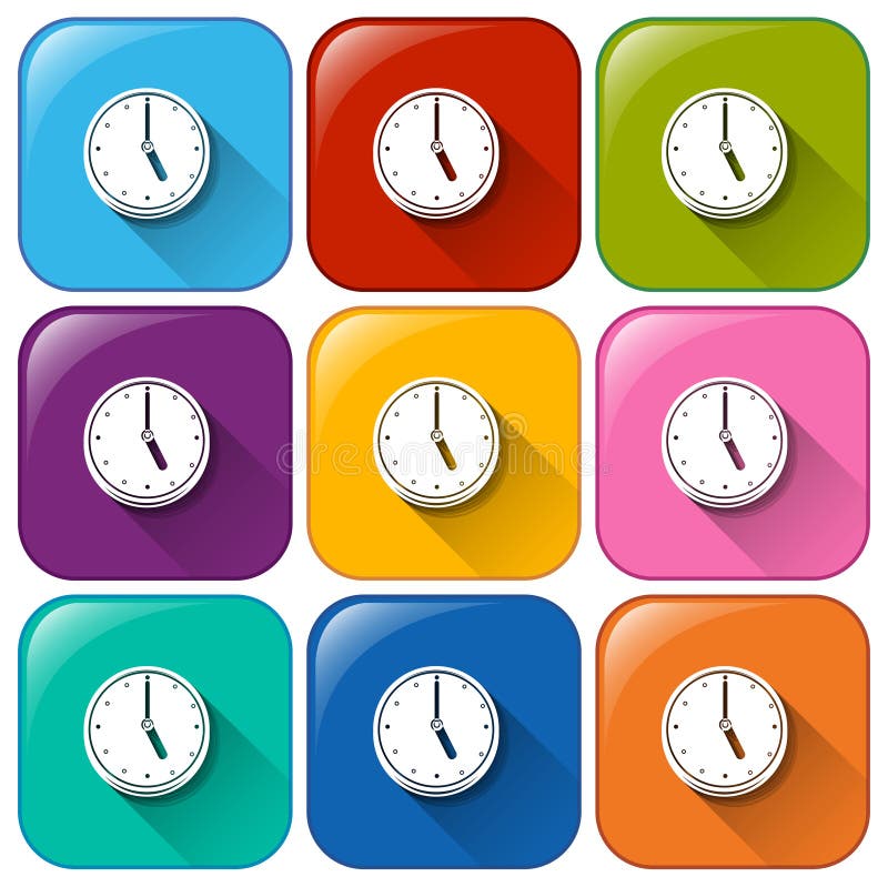 Clock icons stock vector. Illustration of icon, number - 31979860