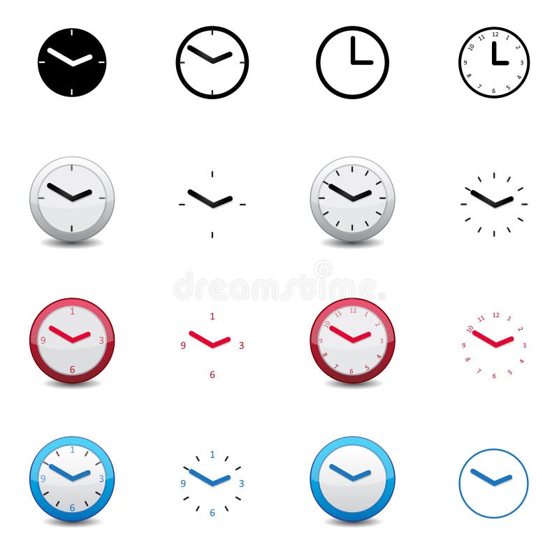 Clock icons stock vector. Illustration of icon, number - 31979860