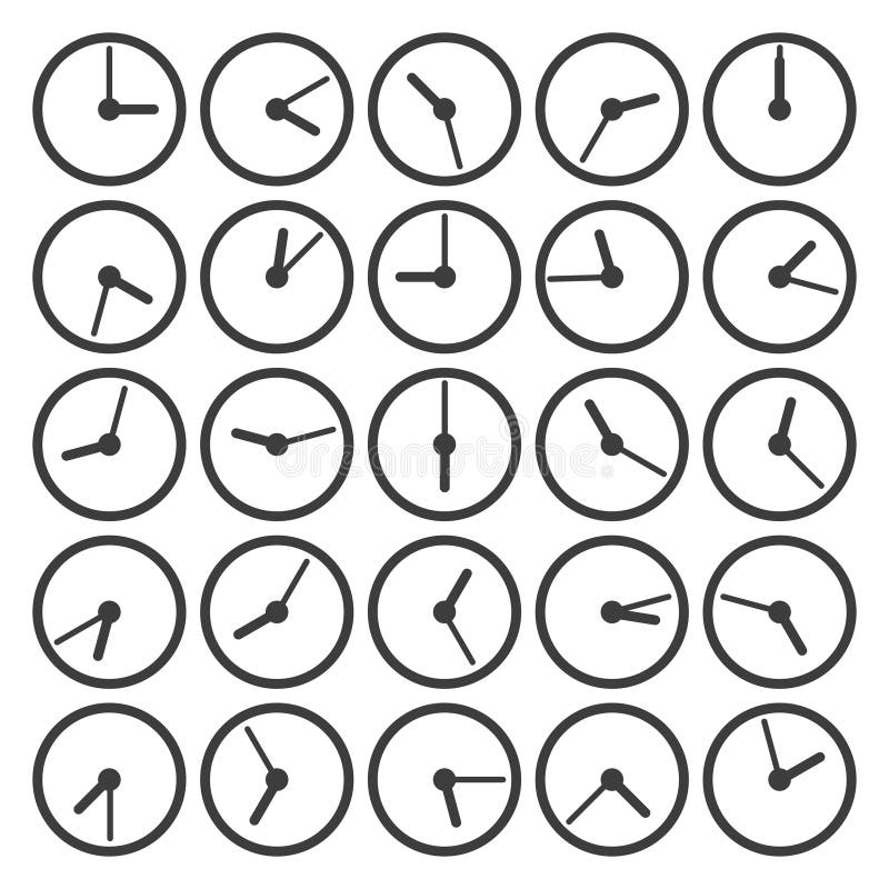 Clock icons set stock vector. Illustration of internet - 102836204