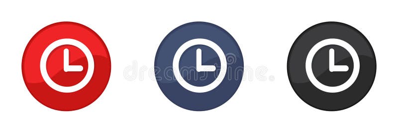 Clock Icons Set. Time Clock. Web Design. Press the Button Stock ...
