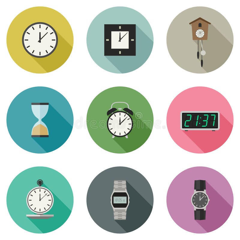 Clock icons set. stock vector. Illustration of second - 69531073