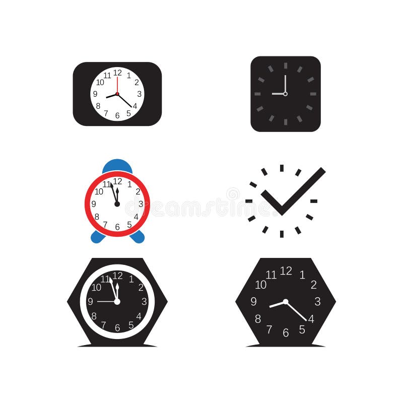 Clock Ilustration Icon Vector Template Design Stock Vector ...