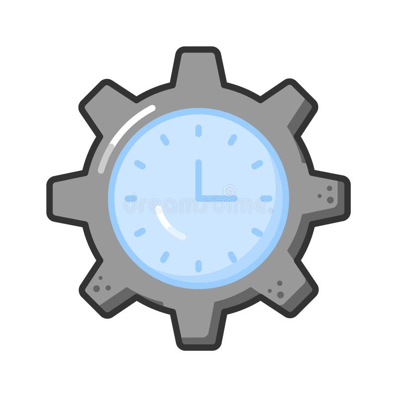 Clock Inside Gear Showing Concept Vector of Time Management, High ...