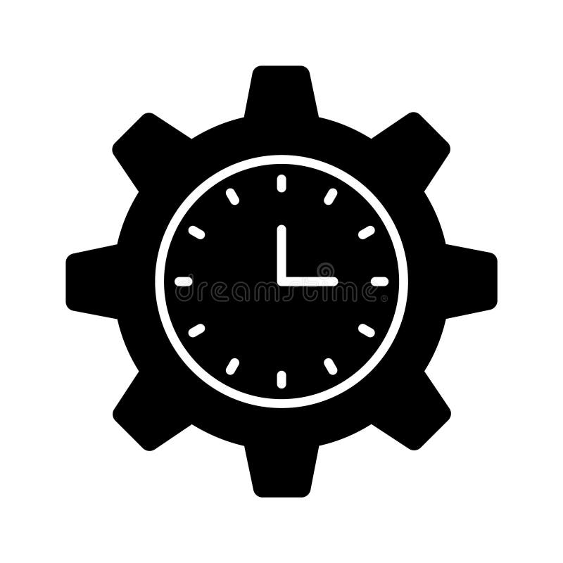Clock Inside Gear Showing Concept Vector of Time Management, High ...