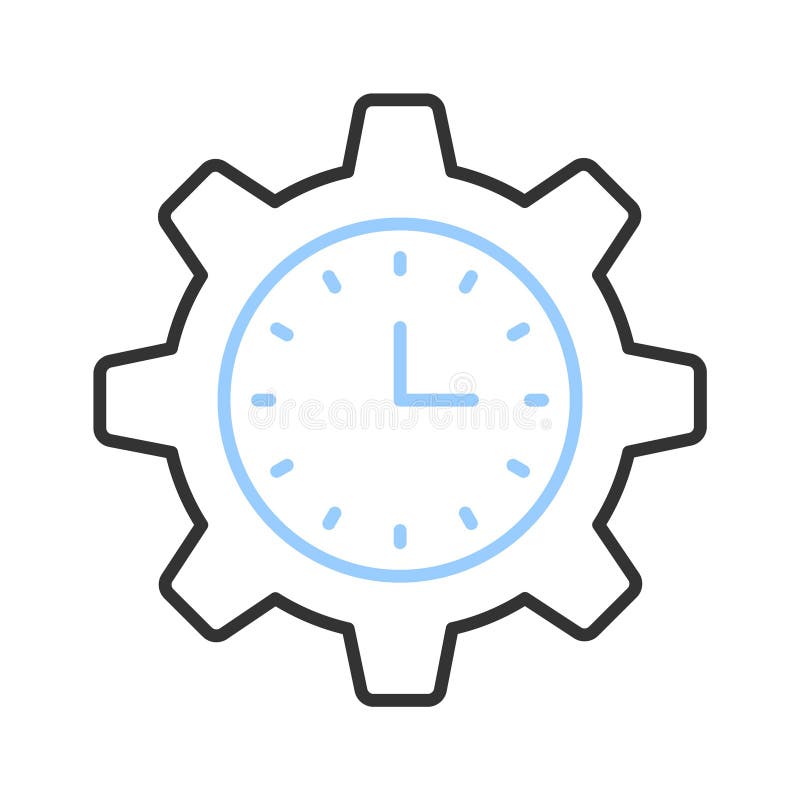 Clock Inside Gear Showing Concept Vector of Time Management, High ...