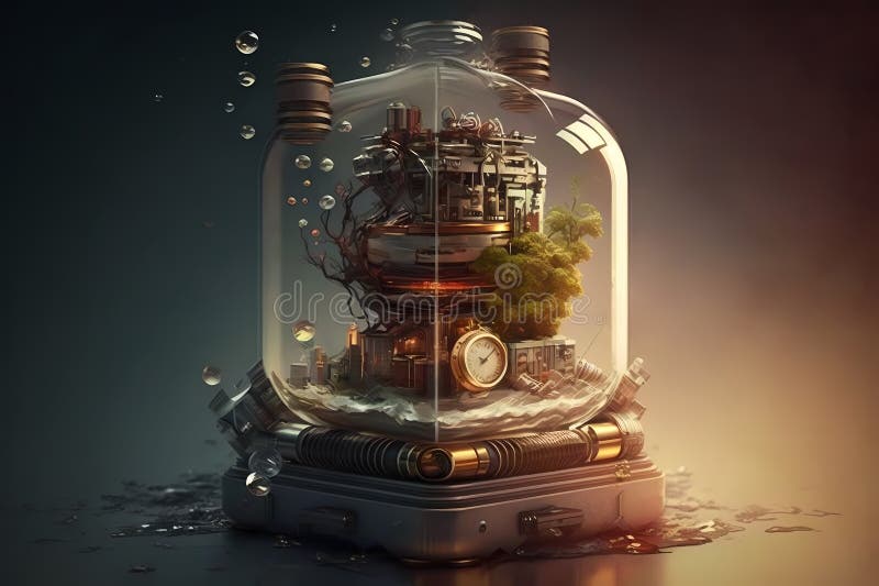 A Clock Inside a Glass Globe Depicting Time Stock Image - Image of ...