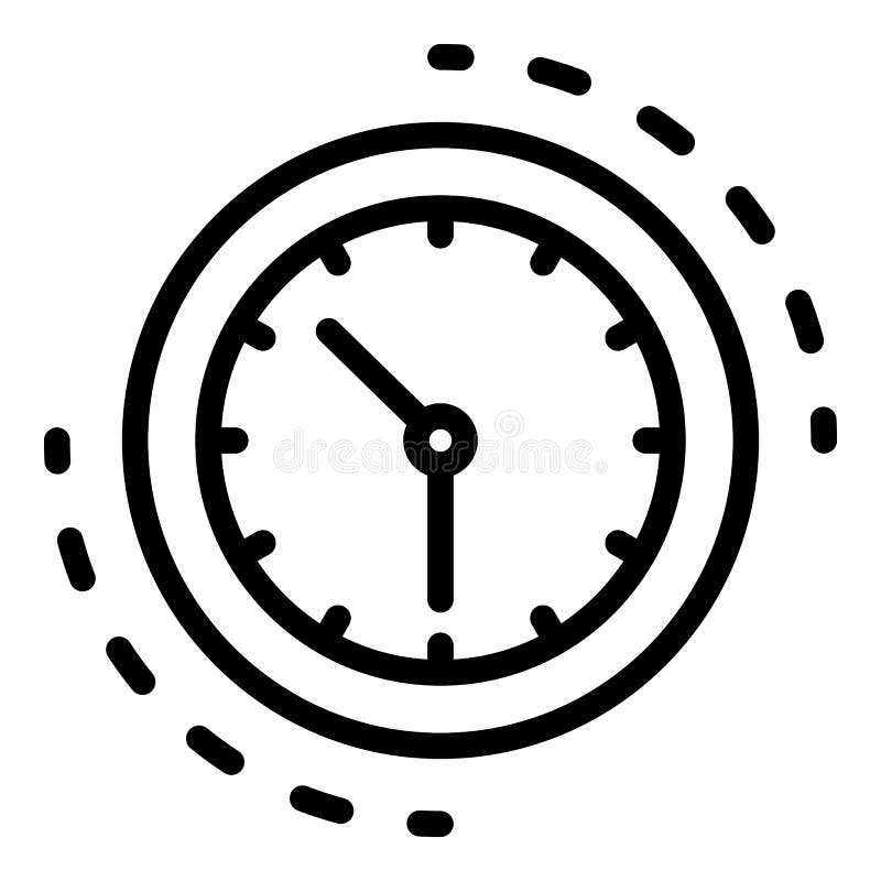 Clock Interface Icon, Outline Style Stock Vector - Illustration of ...