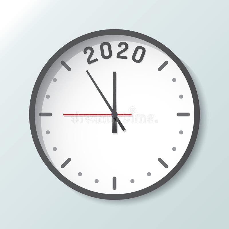 Clock Isolated on Background with Copy Space. 2020 Countdown New Year ...