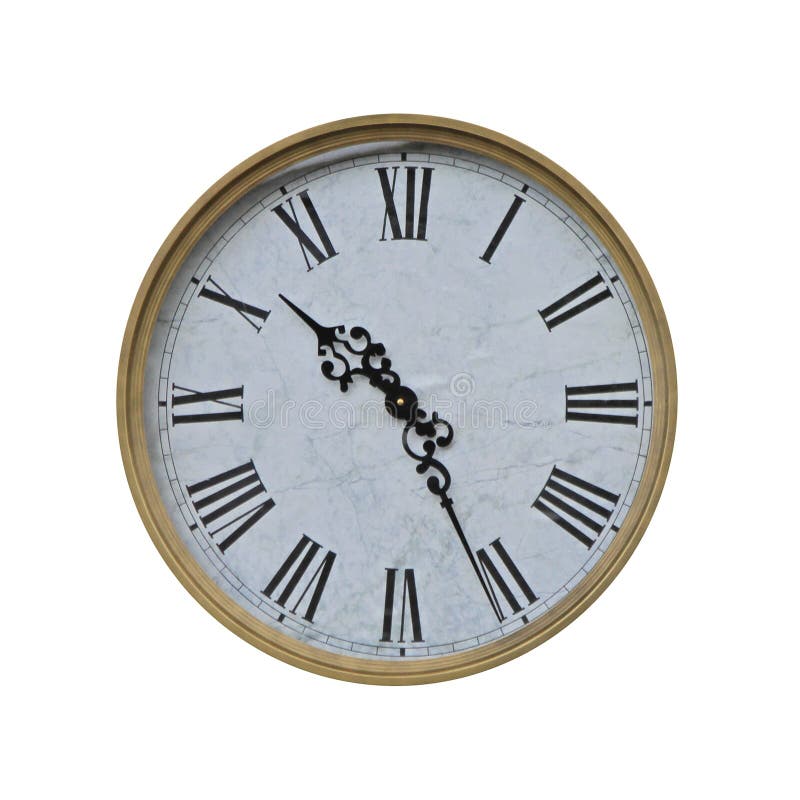 Clock Isolated stock photo. Image of numbers, round, vintage - 61420852