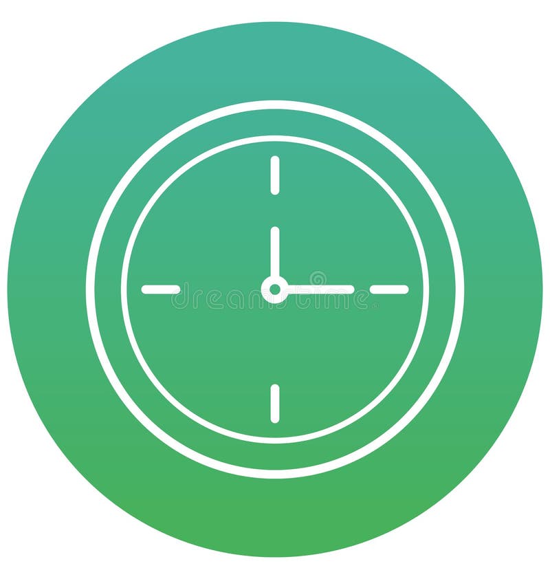 Clock Isolated Vector with Line and Fill Icon Stock Vector ...