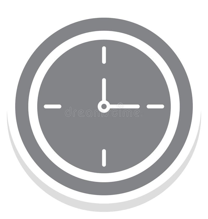 Clock Isolated Vector with Line and Fill Icon Stock Vector ...