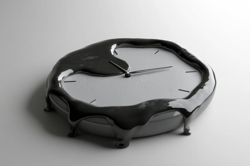 The Clock, with Its Melting Hands, Evokes the Concept of Time Slipping ...