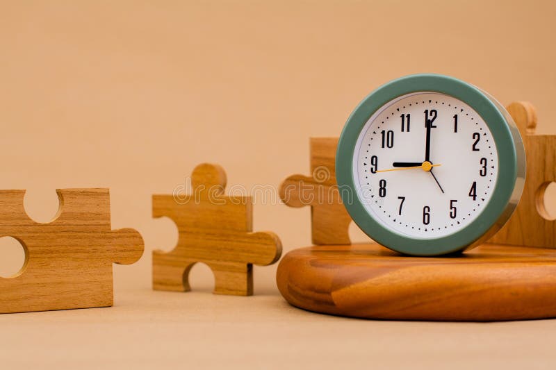 Jigsaw Puzzle Pieces. Time Lapse Time. Wooden Jigsaw Puzzle Pieces ...