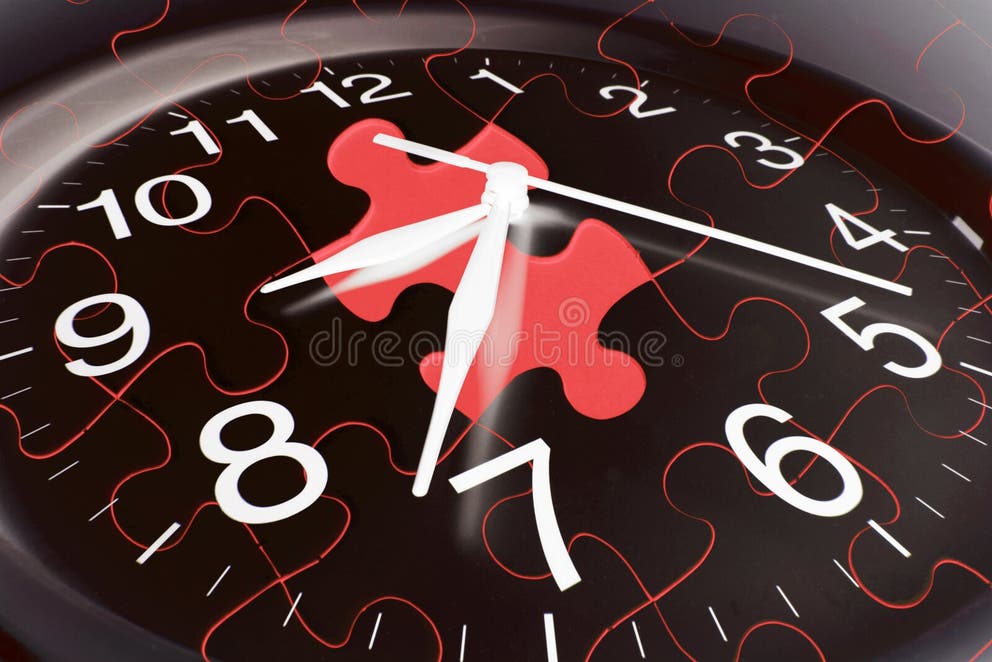 Clock and Jigsaw Puzzles stock photo. Image of pieces - 9444268