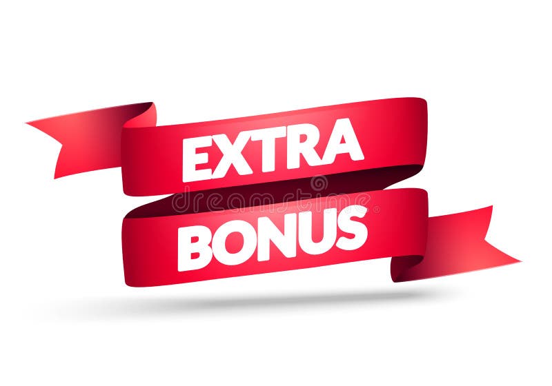 Classic Ribbon with Text Extra Bonus Stock Vector - Illustration of ...