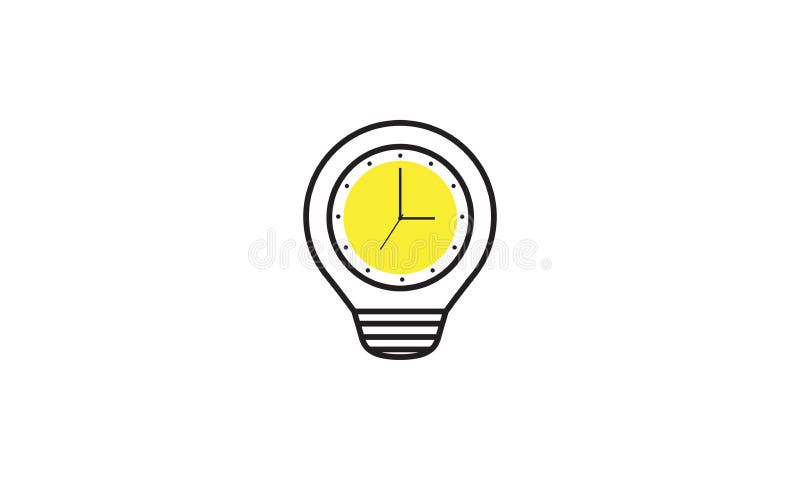 Clock with Lamp Light Logo Symbol Icon Vector Graphic Design ...