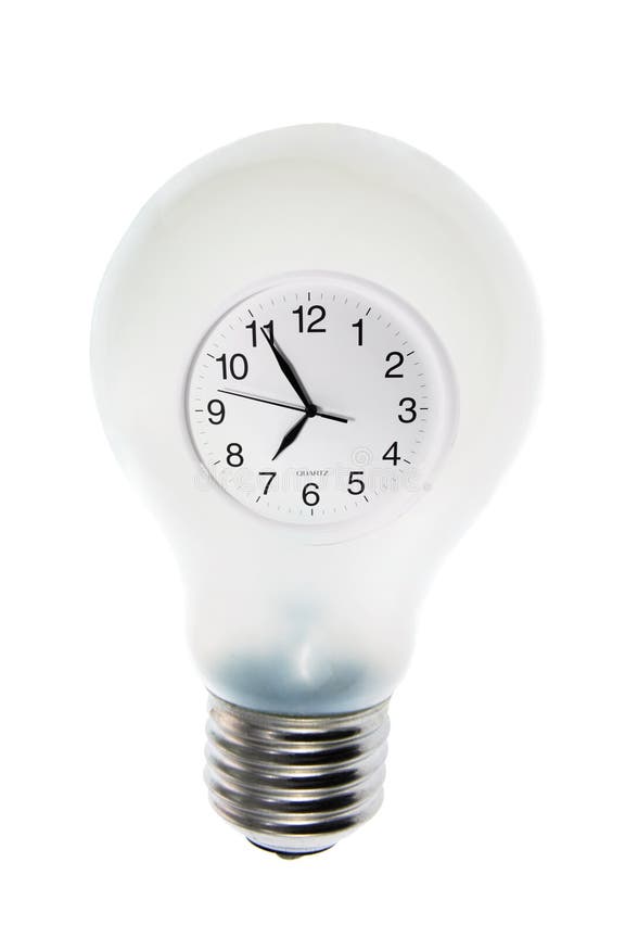Clock in Light Bulb stock image. Image of power, clock - 10466005