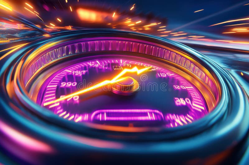 A Clock with a Lightning Bolt on it Stock Illustration - Illustration ...