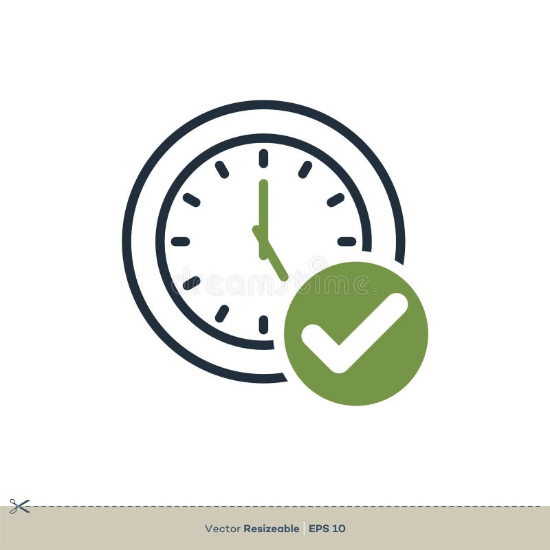 Clock Line Art Icon Vector Logo Template Illustration Design. Vector ...