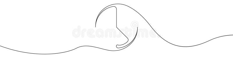Clock Line Continuous Drawing Vector. One Line Alarm Clock Vector ...
