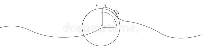 Clock Line Continuous Drawing Vector. One Line Alarm Clock Vector ...