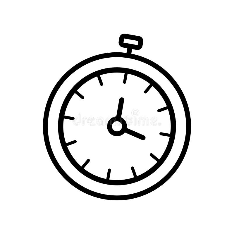 Clock Line Icon in Flat Style. Clock Symbol Stock Vector - Illustration ... Clock Line Icon in Flat Style. Clock Symbol Stock Vector - Illustration ...