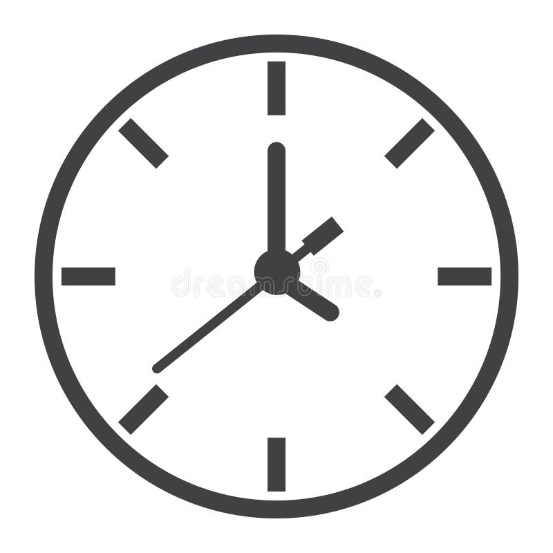 Clock Line Icon, Time and Website Button, Stock Vector - Illustration ...