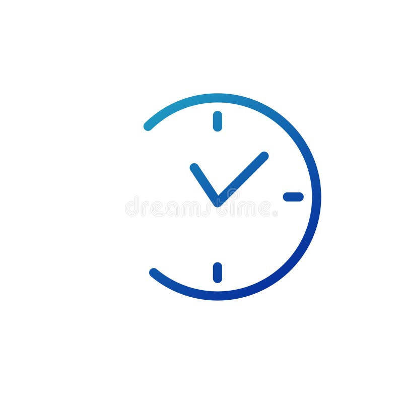 Clock Line Icon it S Time Sign, Outline and Solid, Vector Illustration ...