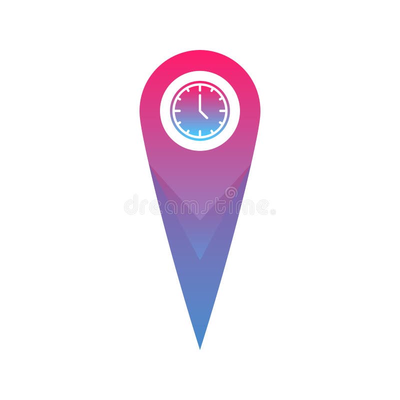 Clock Location Logo Gradient Design Template Icon Element Stock Vector ...