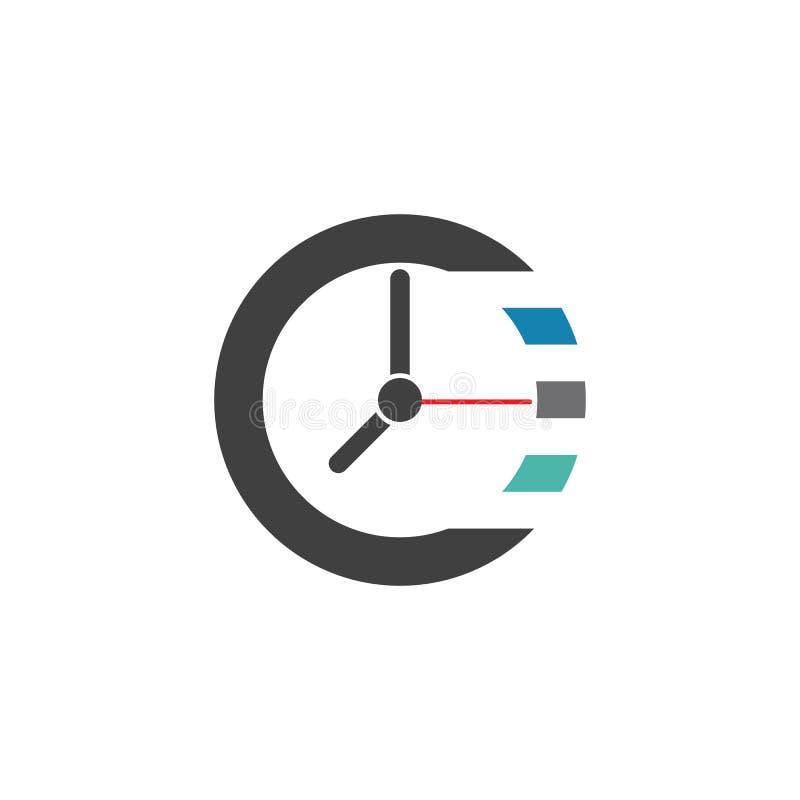 Clock logo icon stock illustration. Illustration of graphic - 256838432