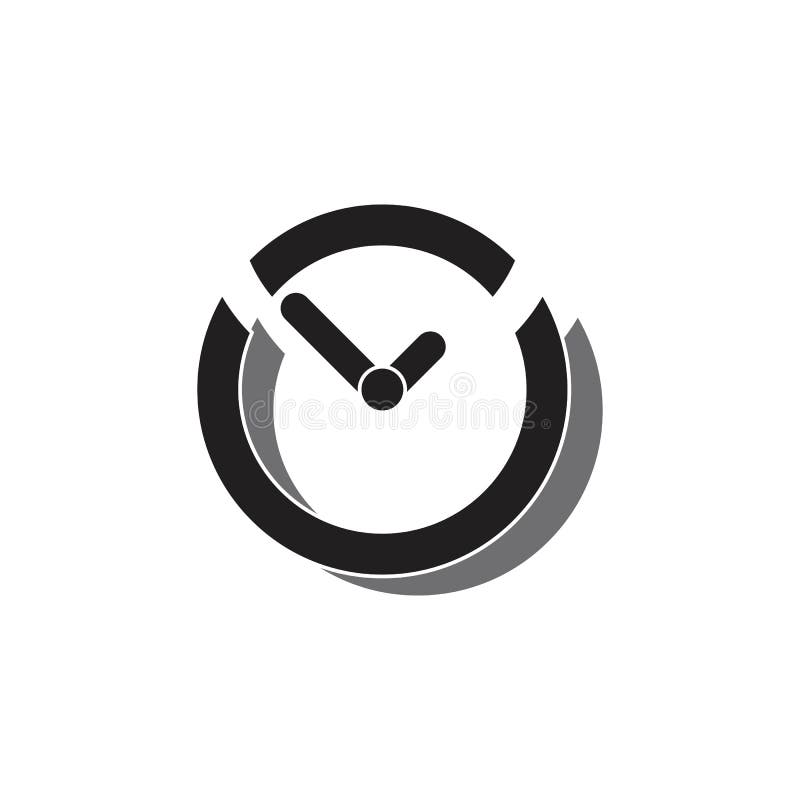 Clock logo icon stock illustration. Illustration of flat - 256838422