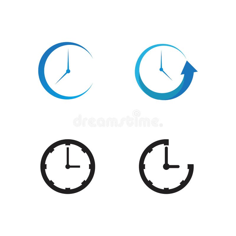 Clock logo icon stock illustration. Illustration of flat - 256838422