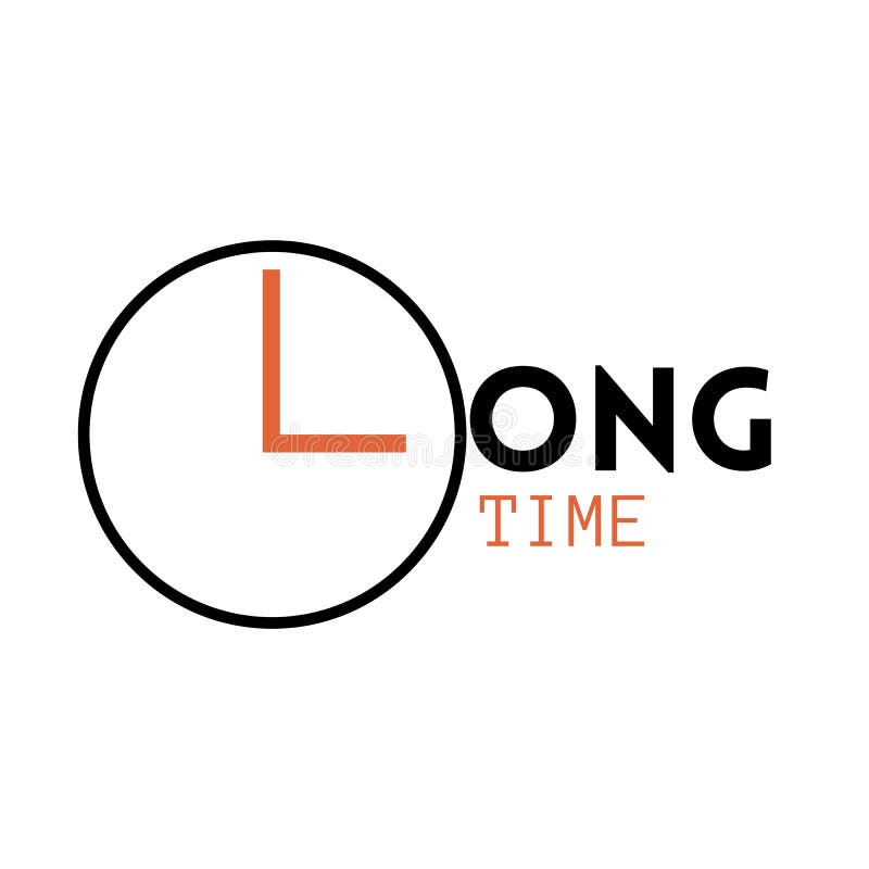 Clock Logo, with Long Time Sentence Stock Vector - Illustration of ...