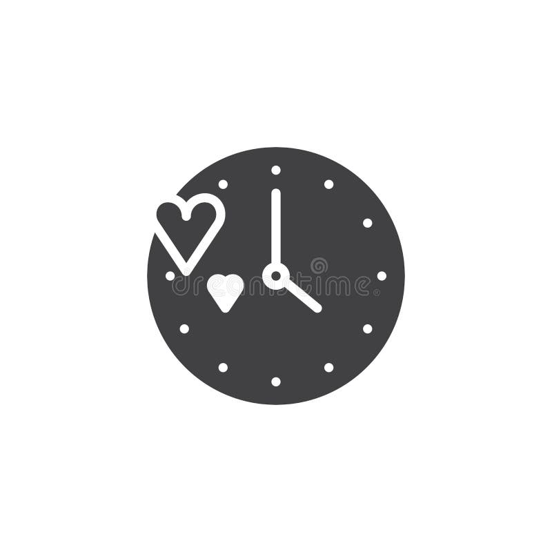 Clock with Love Hearts Icon Vector Stock Vector - Illustration of clock ...
