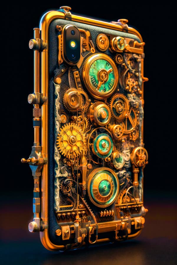 Clock Made Out of Metal Gears and Clock Dial on Black Background ...