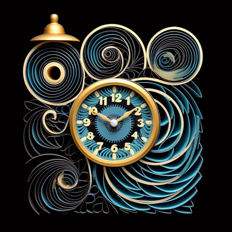 A Clock Made Out of Rolled Up Paper. Generative AI Image. Stock ...