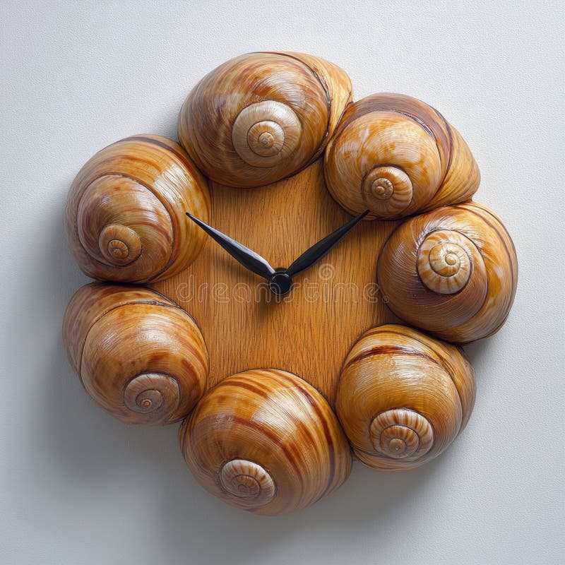 A Clock Made Out of Snail Shells, AI Stock Photo - Image of clock ...