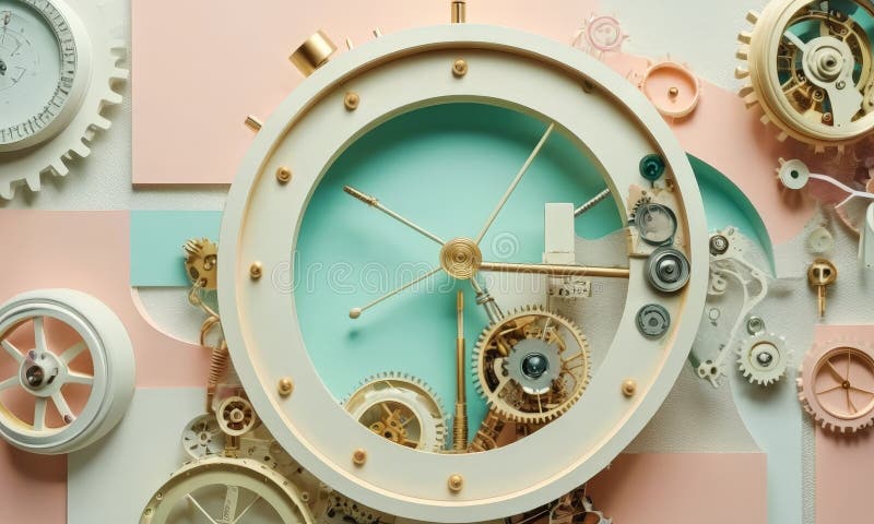 Clock Made Out Various Types Clocks Stock Illustration - Illustration ...