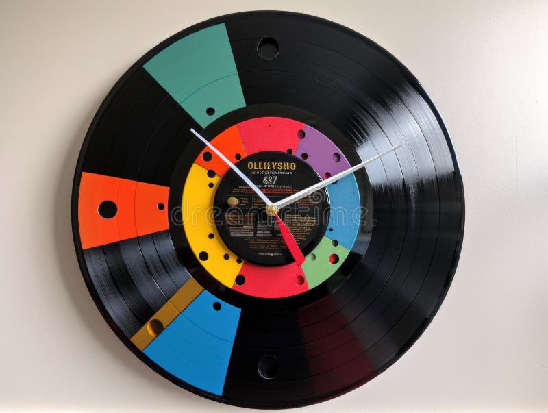 A Clock Made Out of a Vinyl Record. AI Generative Image. Stock ...