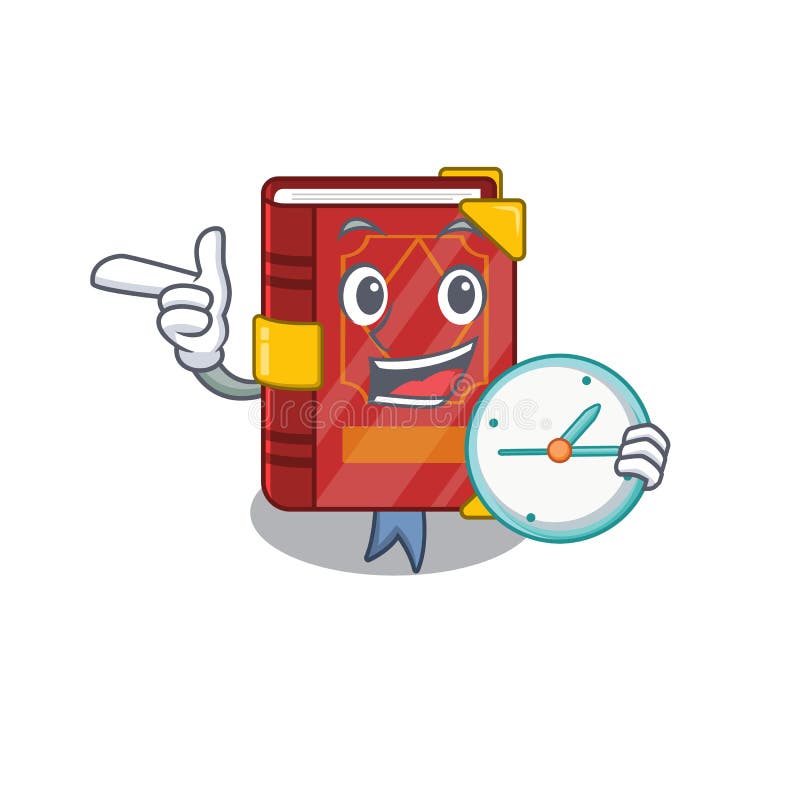 With Clock Magic Spell Book on Cartoon Rack Stock Vector - Illustration ...