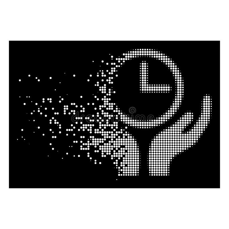 Bright Dissolving Pixelated Halftone Clock Maintenance Icon Stock ...