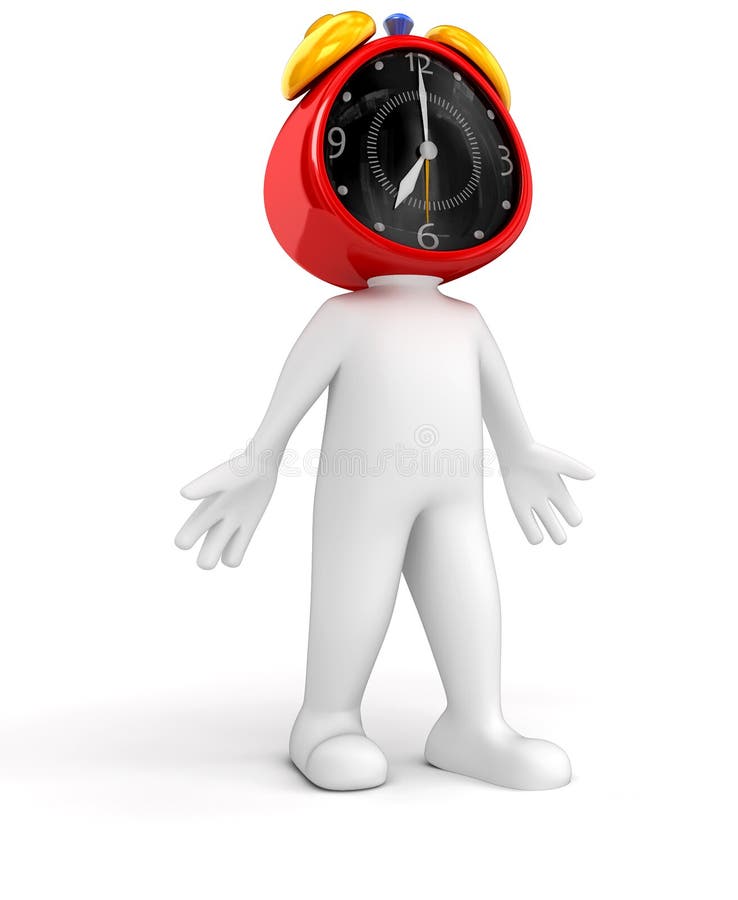 Clock Man stock illustration. Illustration of alarm, ideas - 34400506