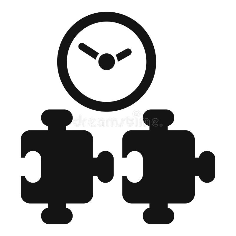 Clock Managing Time Completing Puzzle Pieces Teamwork Concept Stock ...